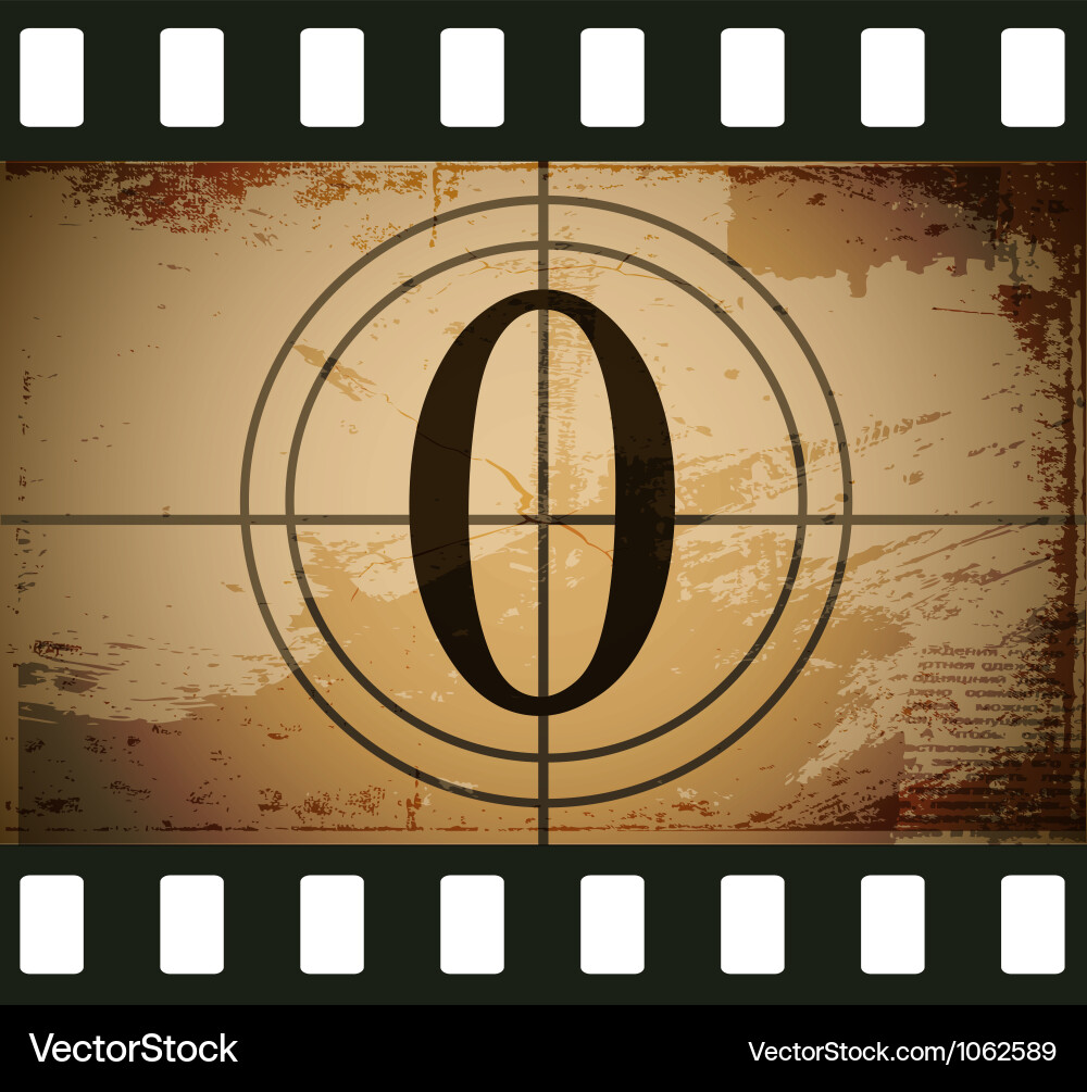 Grunge film countdown Royalty Free Vector Image