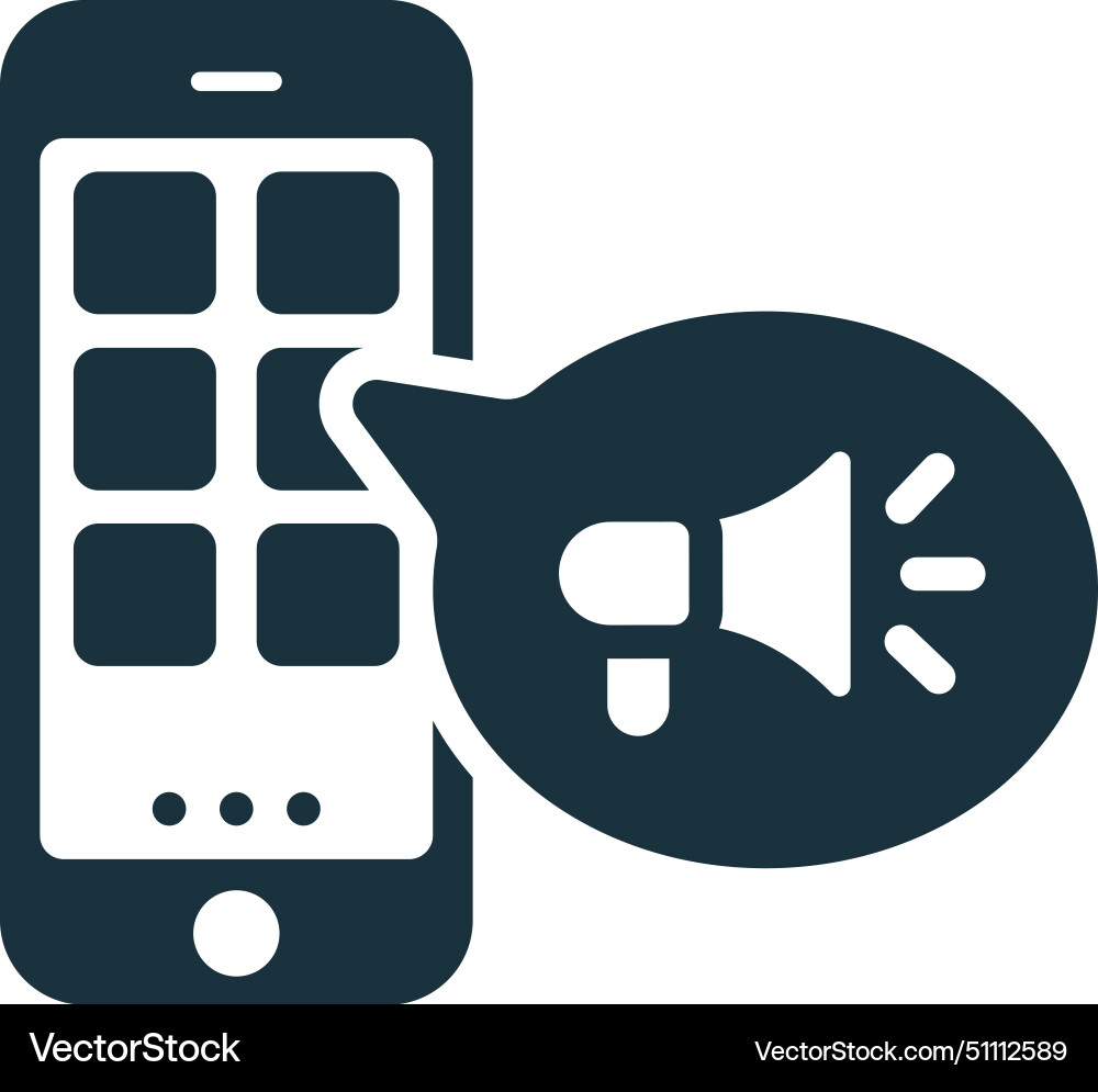 In-app advertising icon monochrome simple mobile Vector Image
