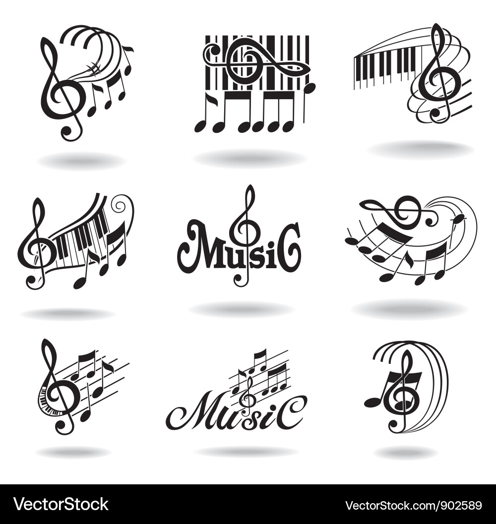 Musical Notes Icon Set Royalty Free Vector Image