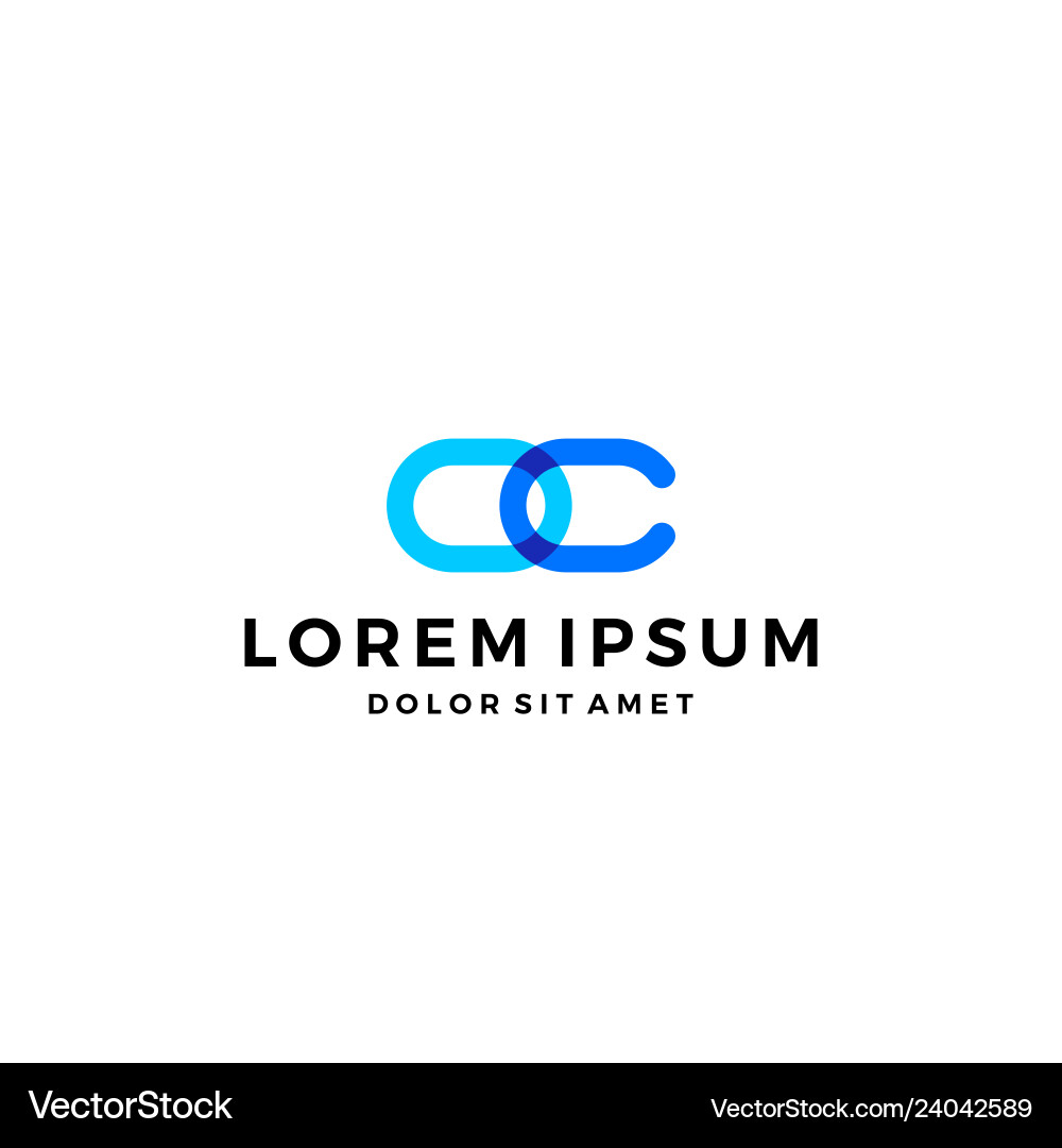 OC Initial Logo - Connected Letters Royalty Free Vector