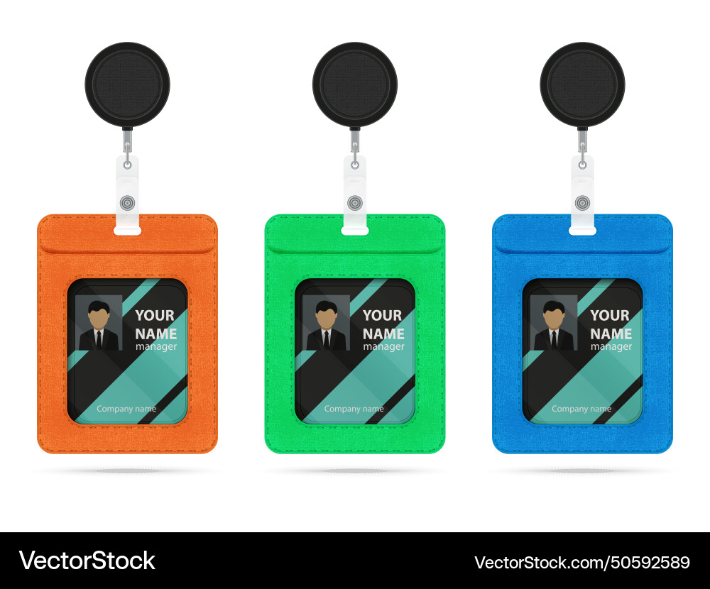Realistic badge cards set Royalty Free Vector Image