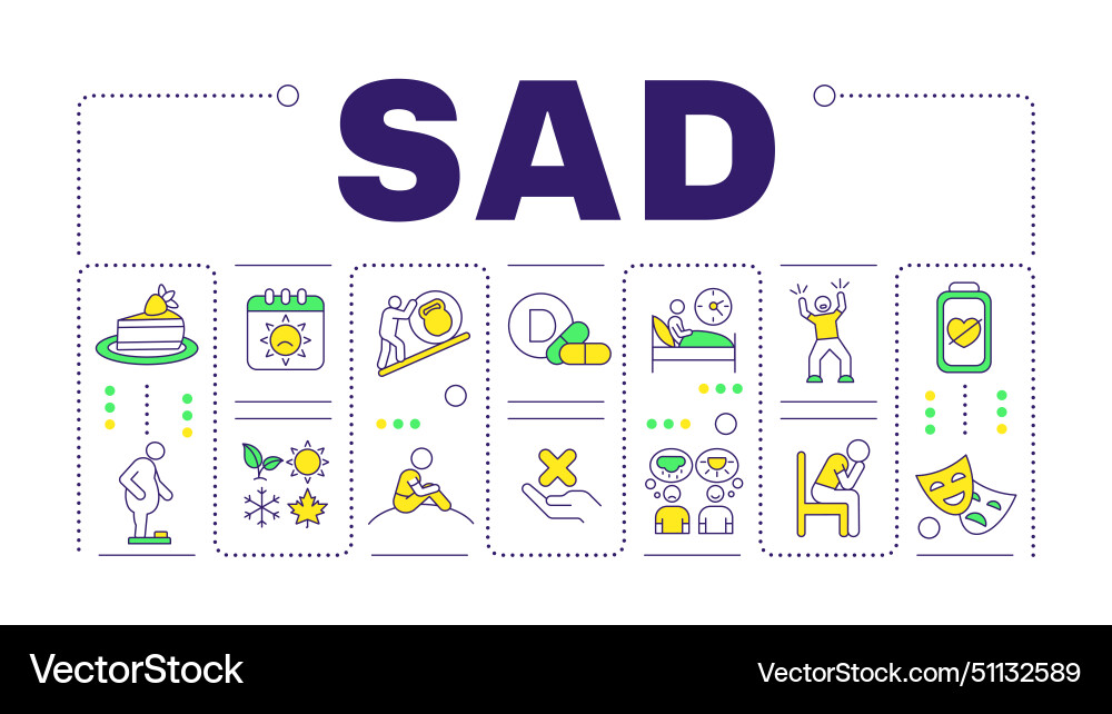 Sad red word concept isolated on white Royalty Free Vector