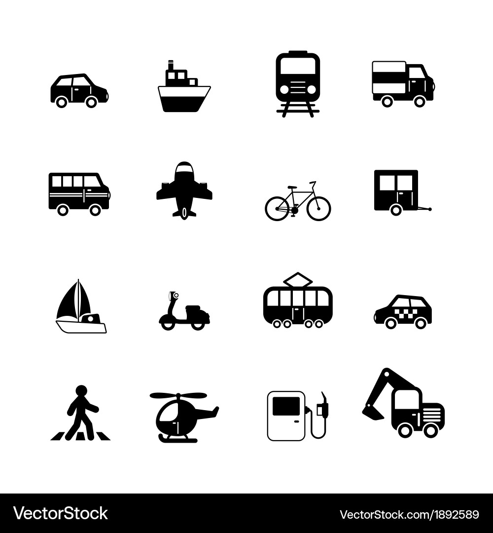 Transportation pictograms collection Royalty Free Vector