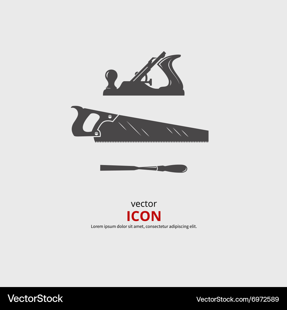 Woodworking tools icons Royalty Free Vector Image