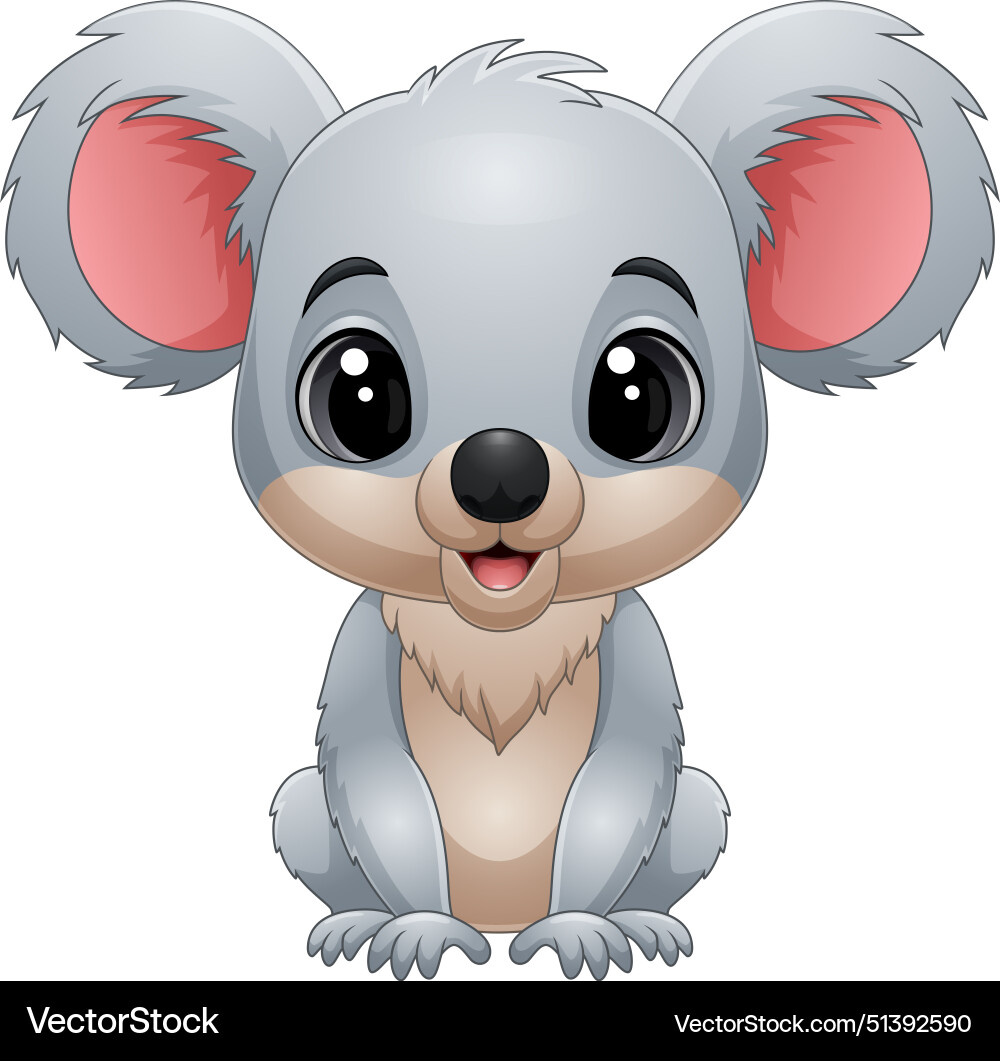 Cartoon funny little koala sitting Royalty Free Vector Image