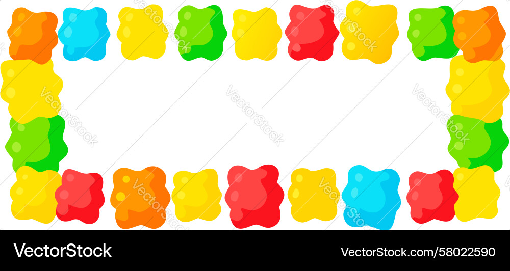 Colorful Gummy Bear Border Royalty Free Vector Image