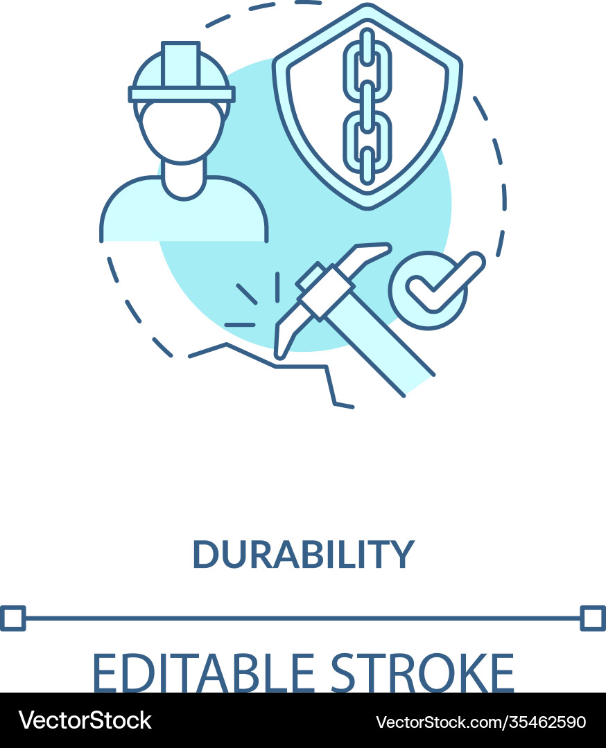 Durability Concrete Icon - Turquoise Royalty Free Vector