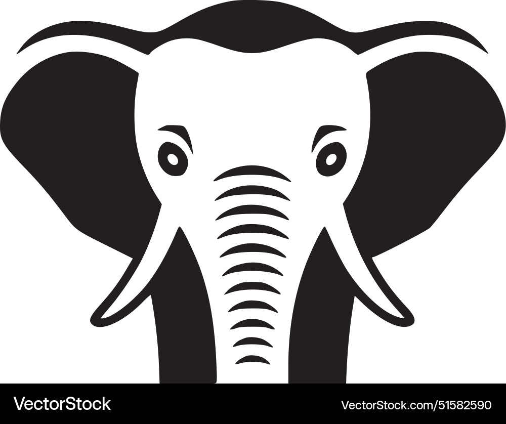 Elephant - black and white isolated icon Vector Image