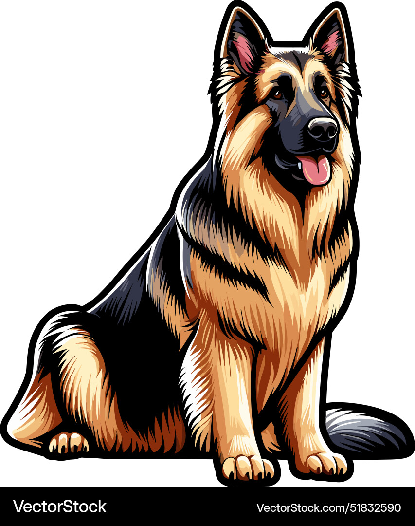 German shepherd majesty striking dog Royalty Free Vector