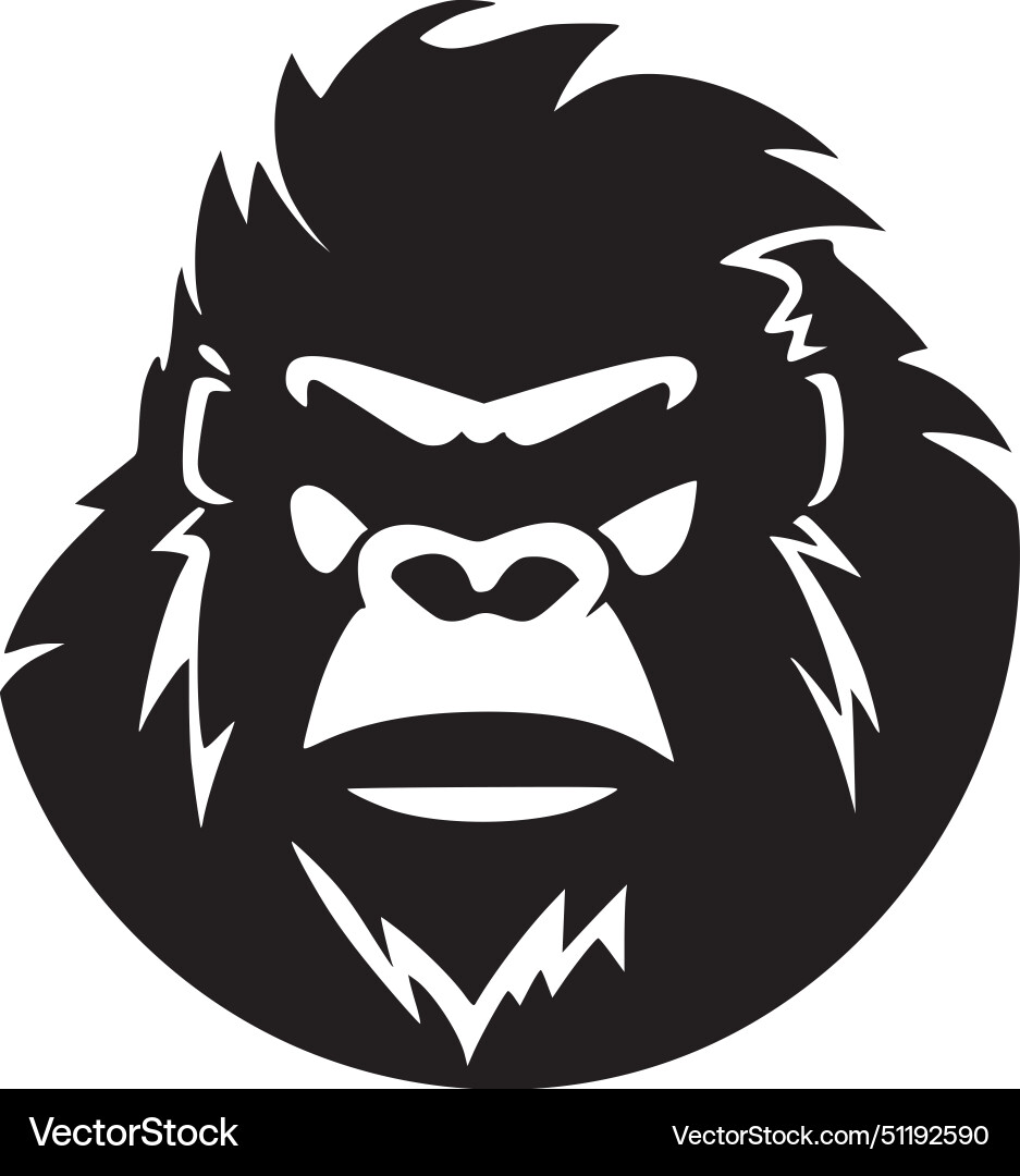 Gorilla - minimalist and flat logo Royalty Free Vector Image
