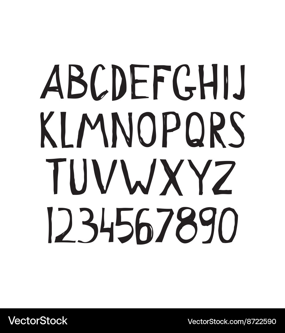 Grunge tough simple font universal alphabet Vector Image