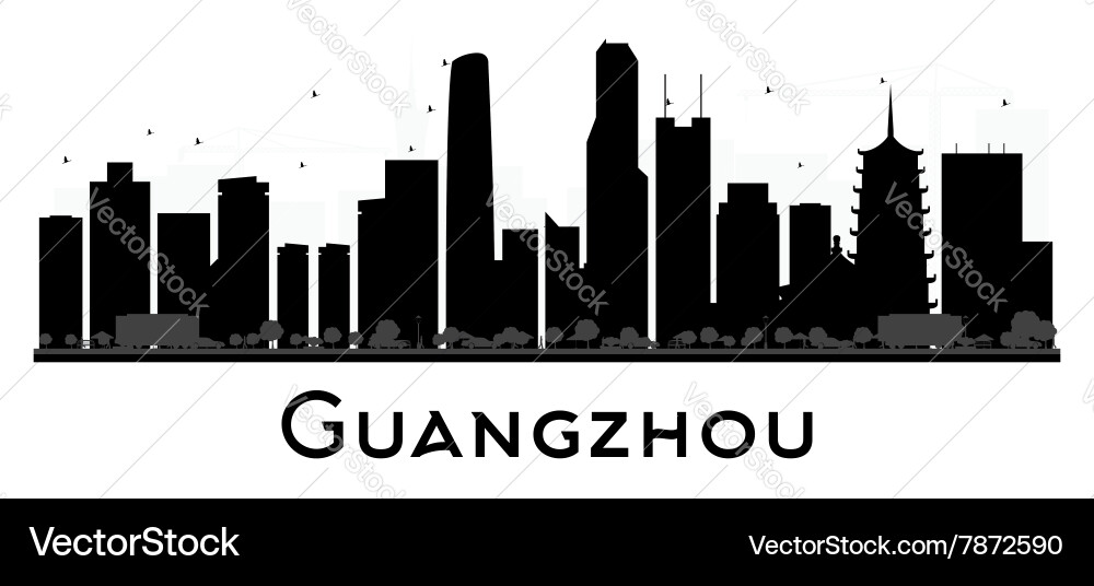 Guangzhou Skyline Silhouette Royalty Free Vector Image