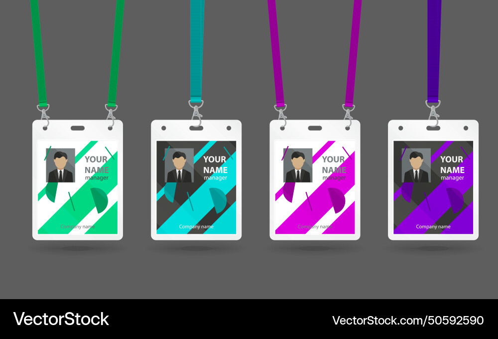 Hanging id badges set Royalty Free Vector Image