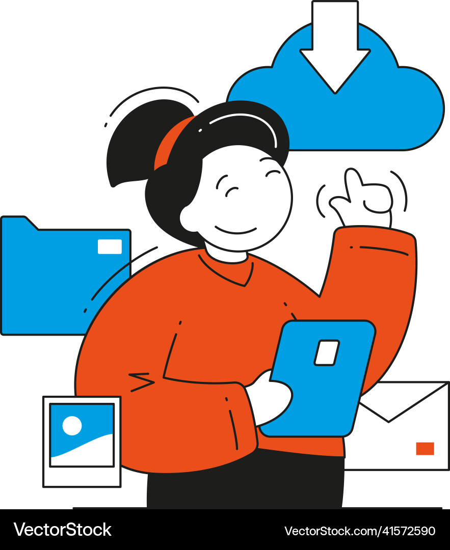 Internet cloud multimedia information storage Vector Image