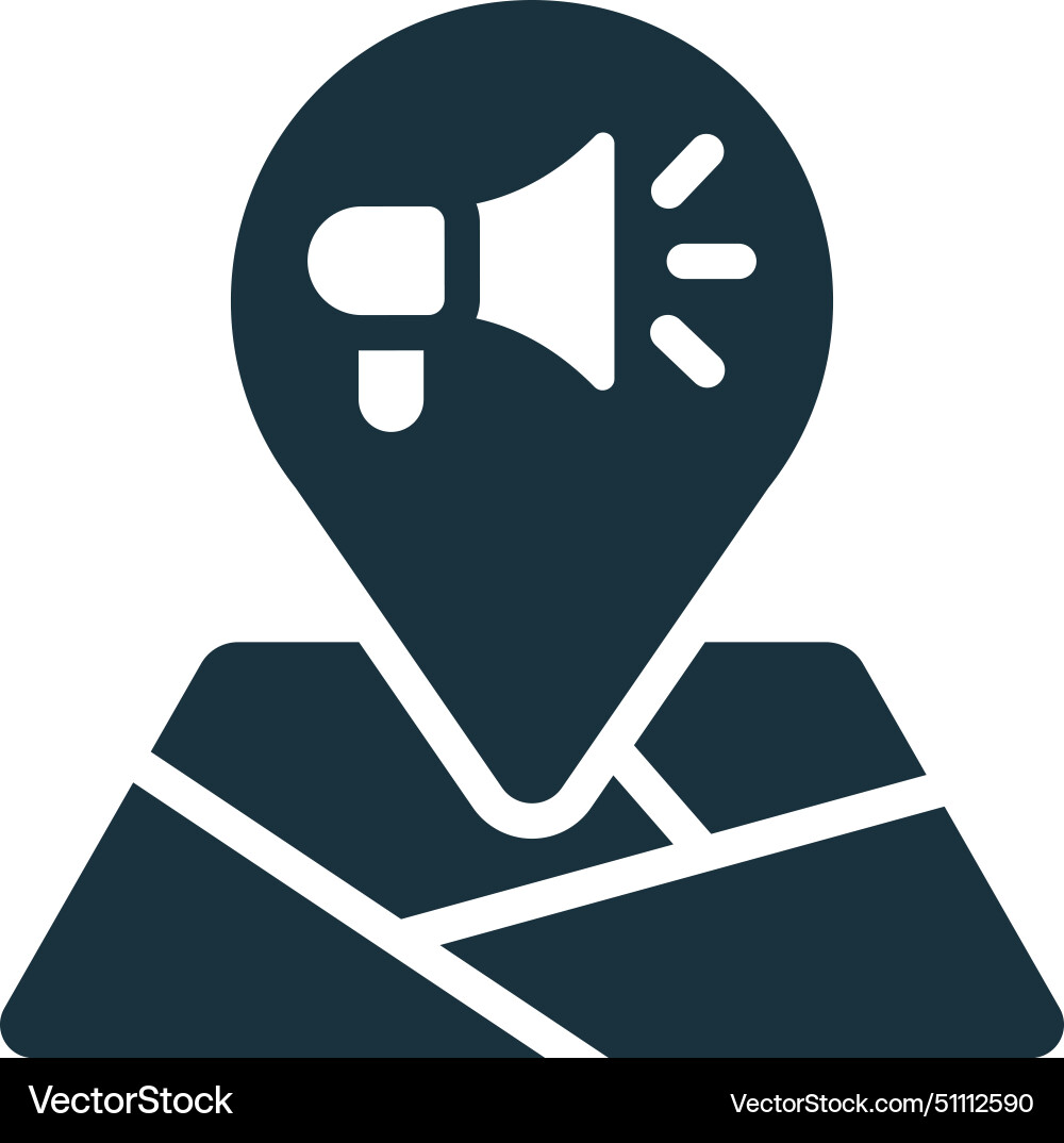 Location-based advertising icon monochrome simple Vector Image