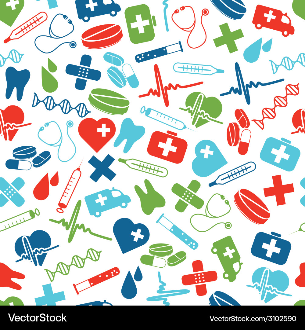 Medical seamless pattern Royalty Free Vector Image