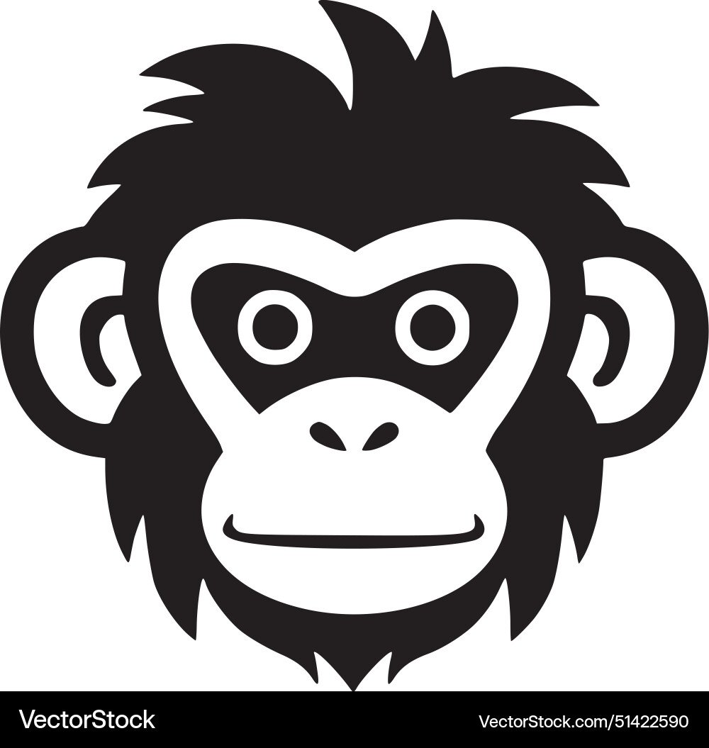 Monkey - minimalist and flat logo Royalty Free Vector Image