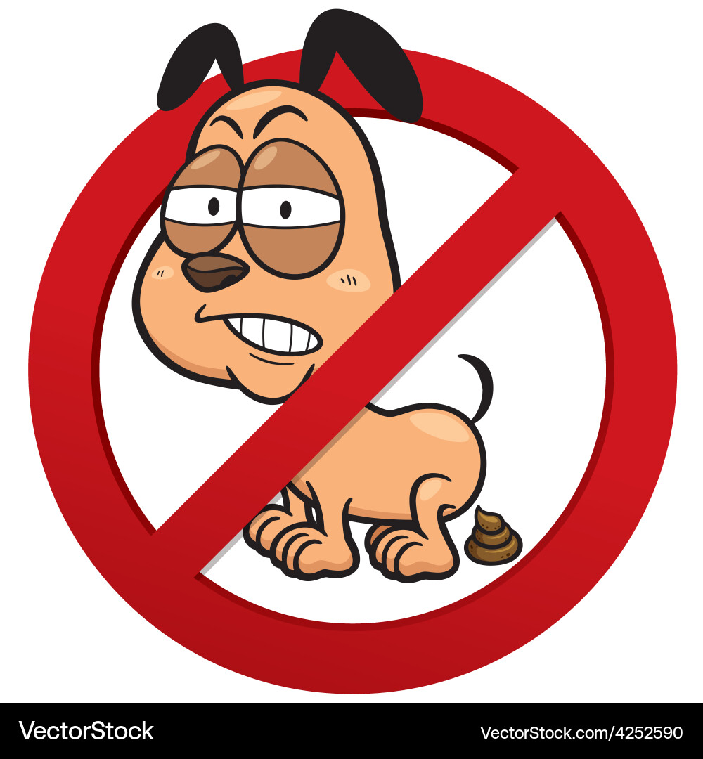 No pooping dog sign Royalty Free Vector Image - VectorStock