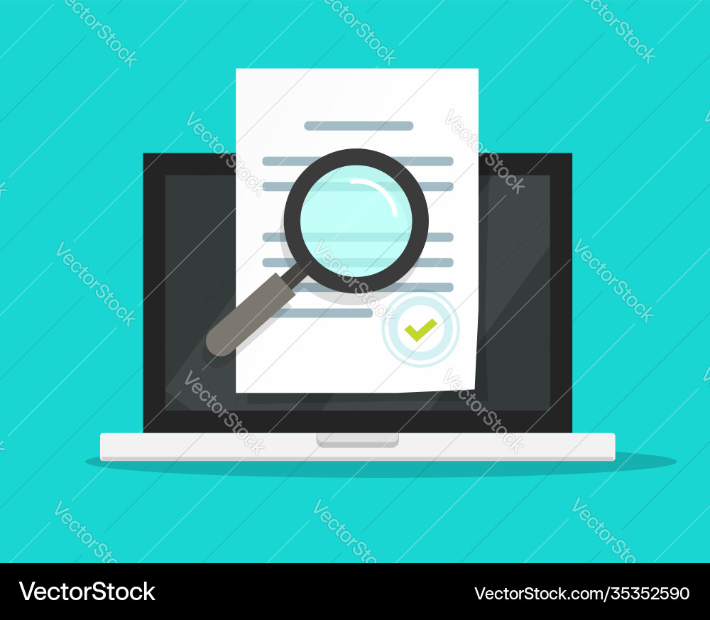 Online compliance document inspection statement Vector Image
