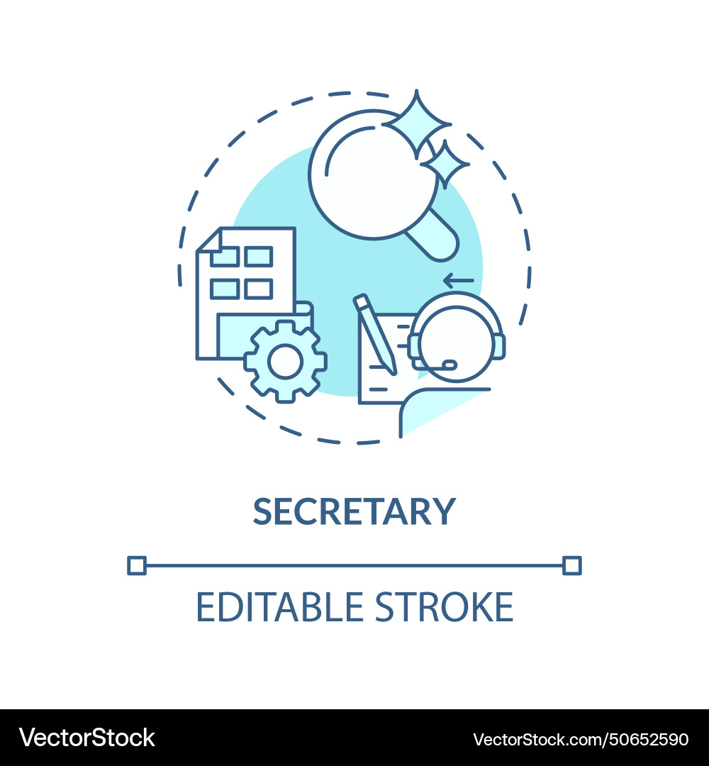 Secretary soft blue concept icon Royalty Free Vector Image