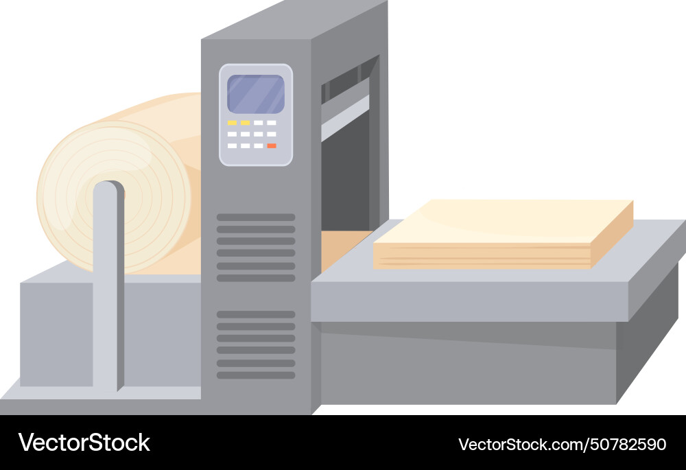 Wood factory conveyor line timber processing Vector Image