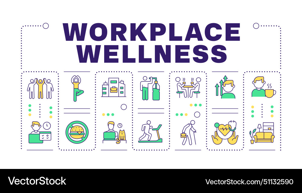 Workplace wellness blue word concept isolated Vector Image