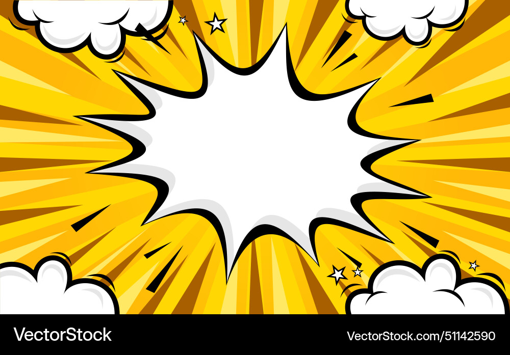 Yellow comic cartoon background with stars Vector Image