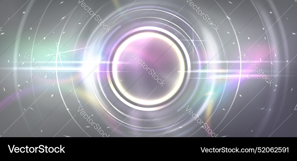 Abstract sphere with white light flare effect Vector Image