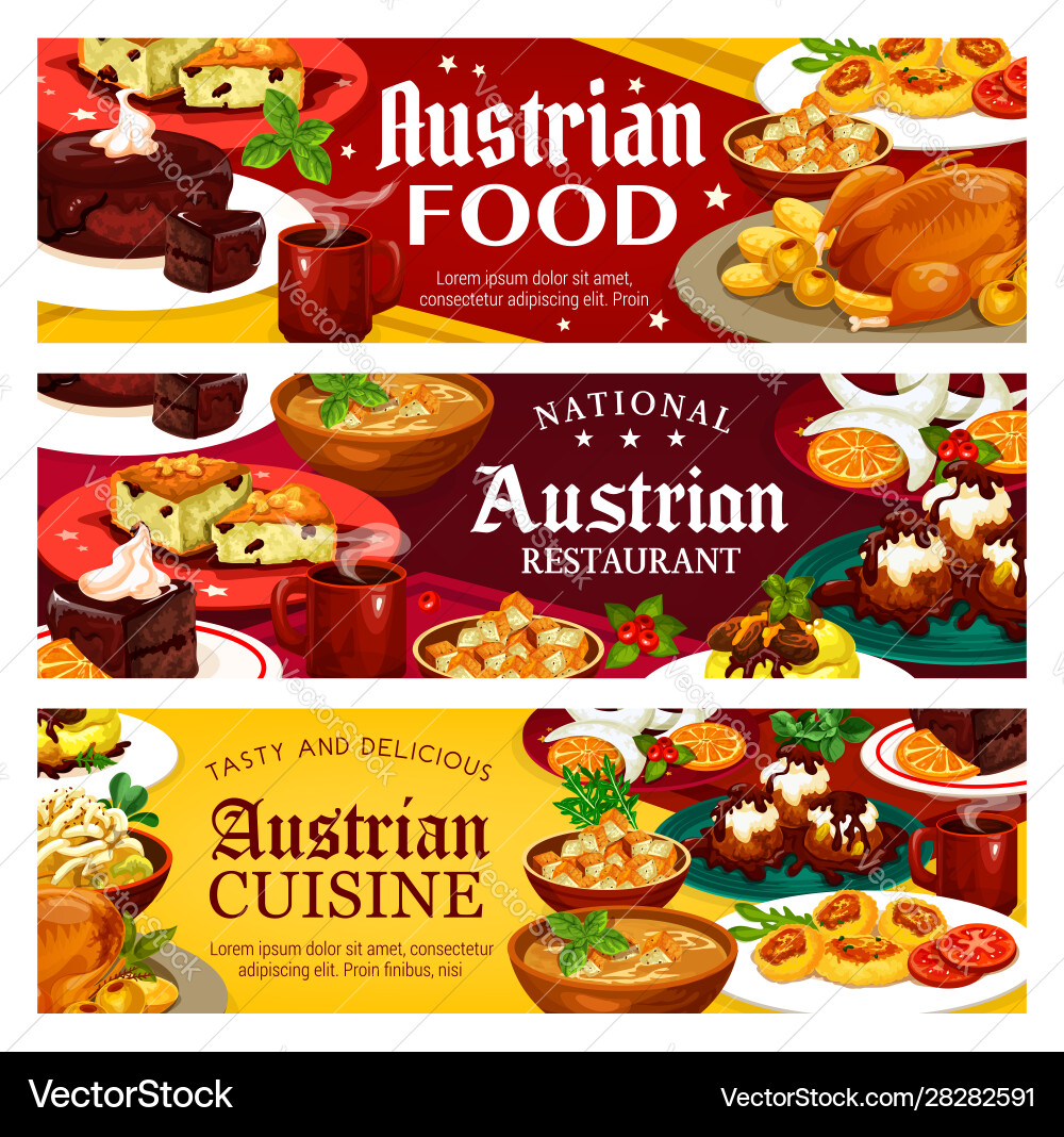 Austrian Food Menu - Traditional Dishes Royalty Free Vector
