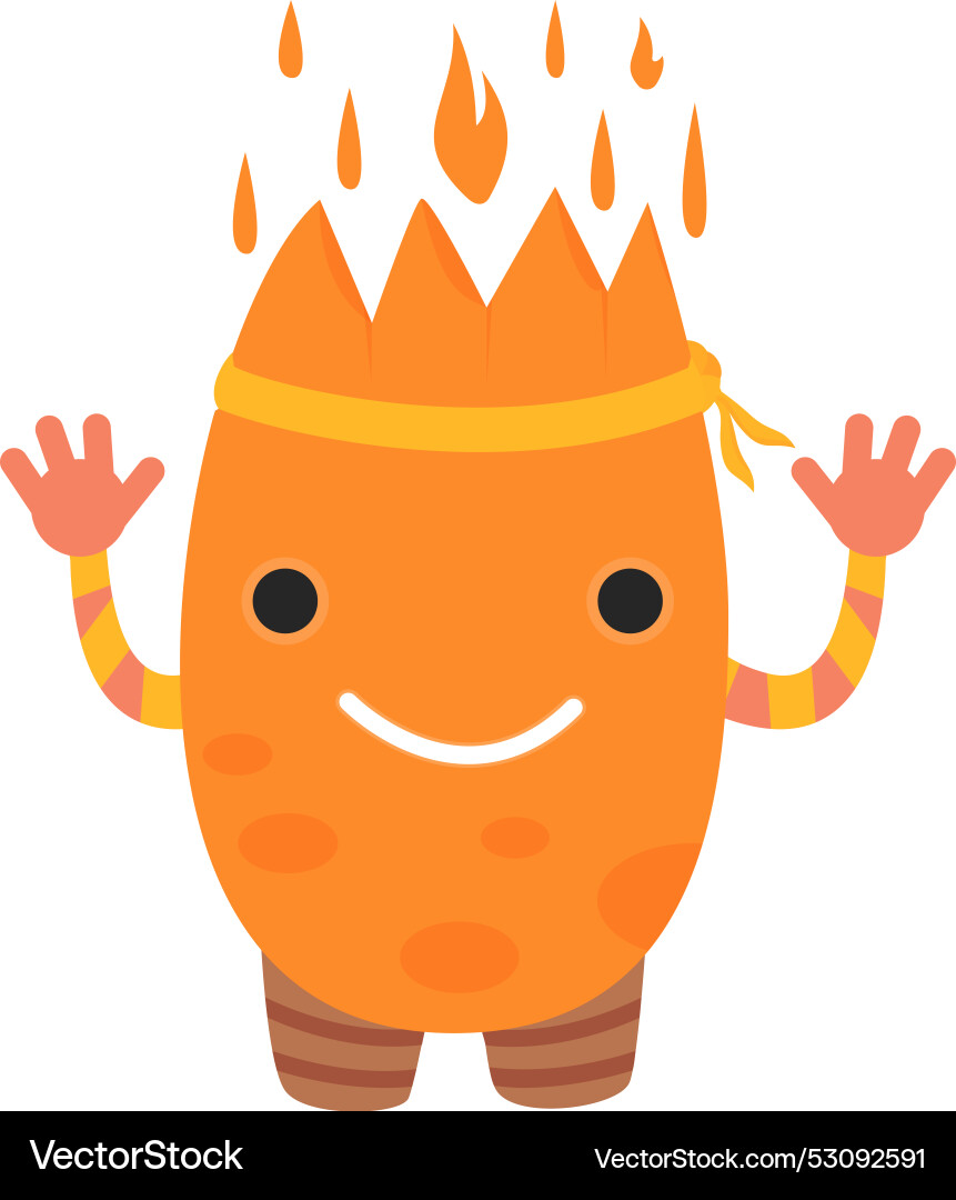 Burning monster cartoon character hell creature Vector Image