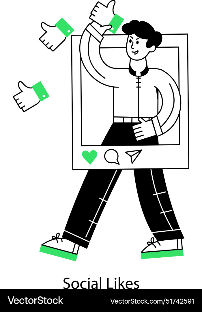 Check this linear mini of social like Royalty Free Vector