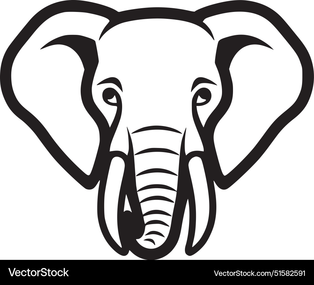 Elephant - black and white isolated icon Vector Image