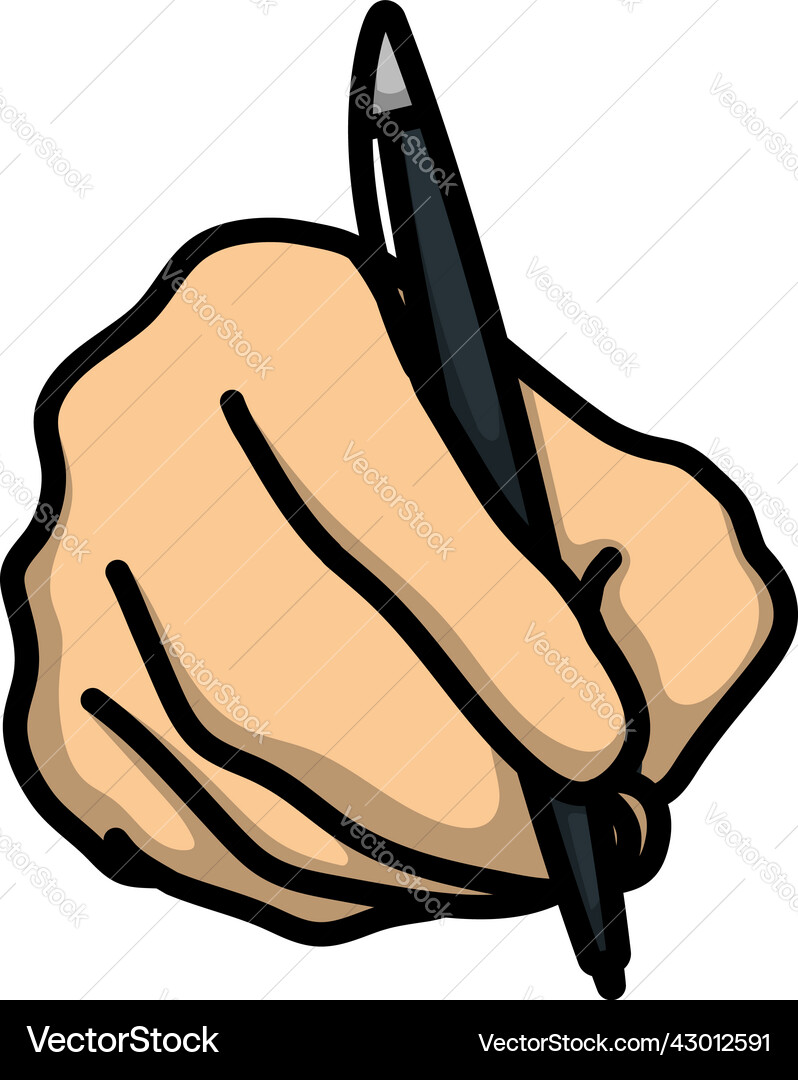 Hand with pen icon Royalty Free Vector Image - VectorStock