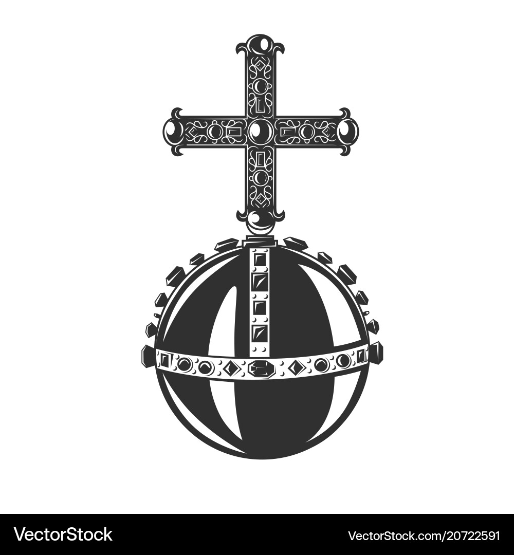 Monarch orb heraldic symbol Royalty Free Vector Image