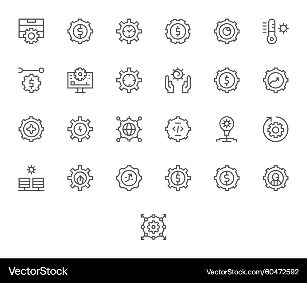 25 Optimization Icons - Grid Layout – Royalty-Free Vector | VectorStock