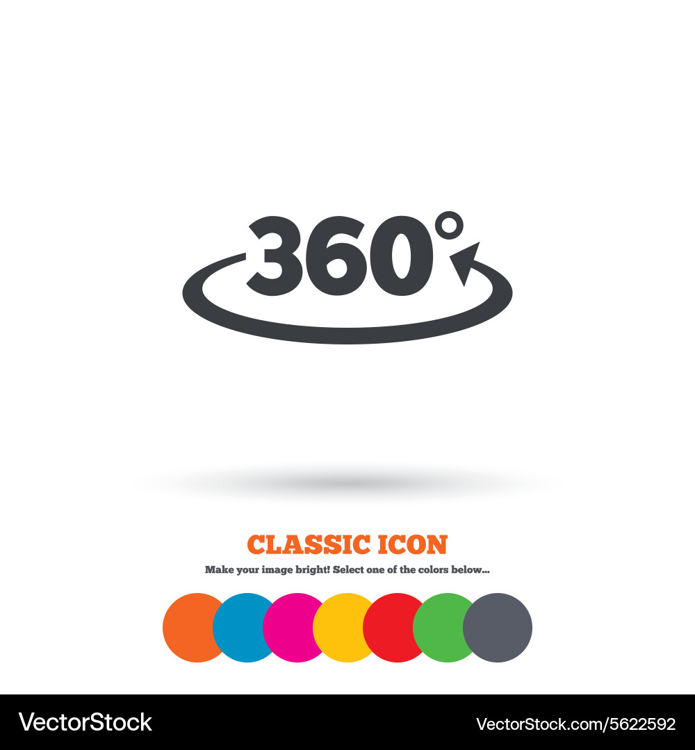 360 Degree Angle Icon - Geometry Royalty Free Vector Image