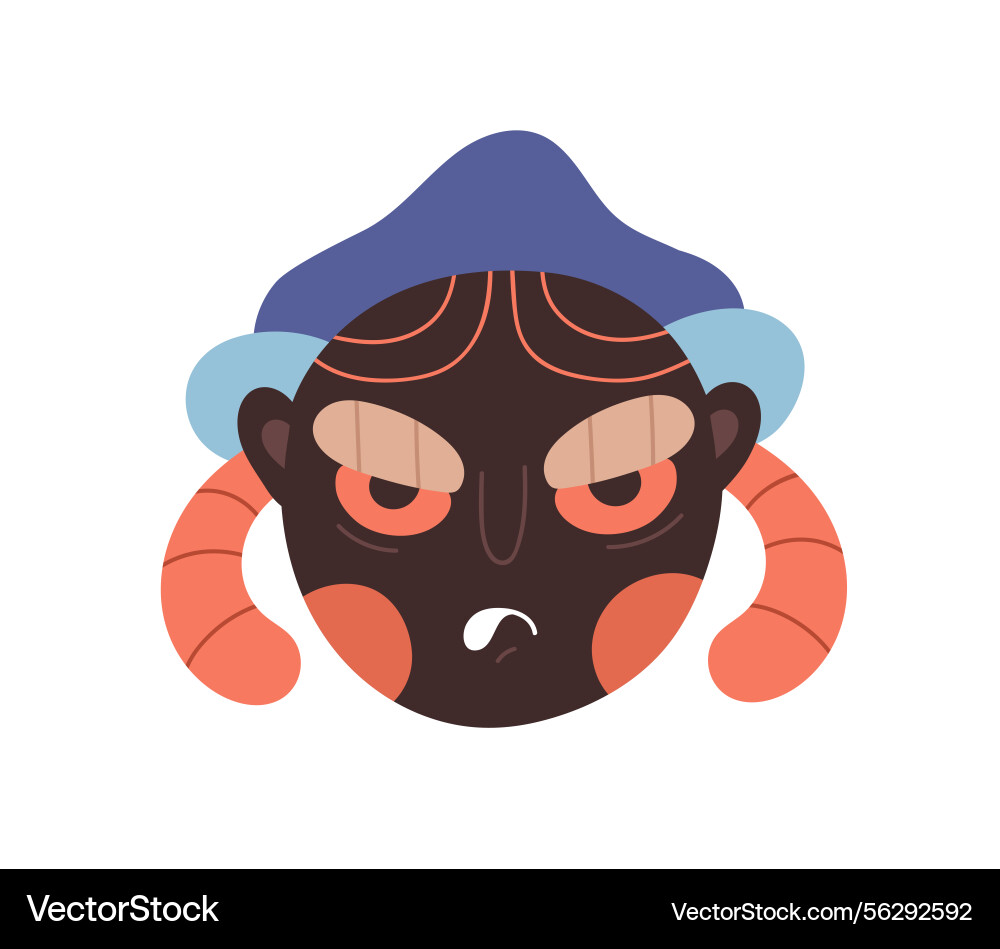 Angry monster face avatar quirky bizarre head Vector Image