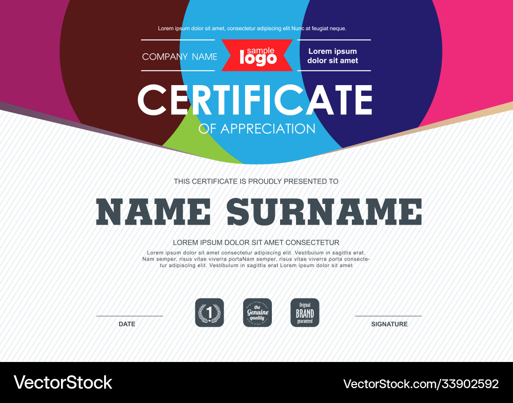 Certificate 290 Royalty Free Vector Image - VectorStock