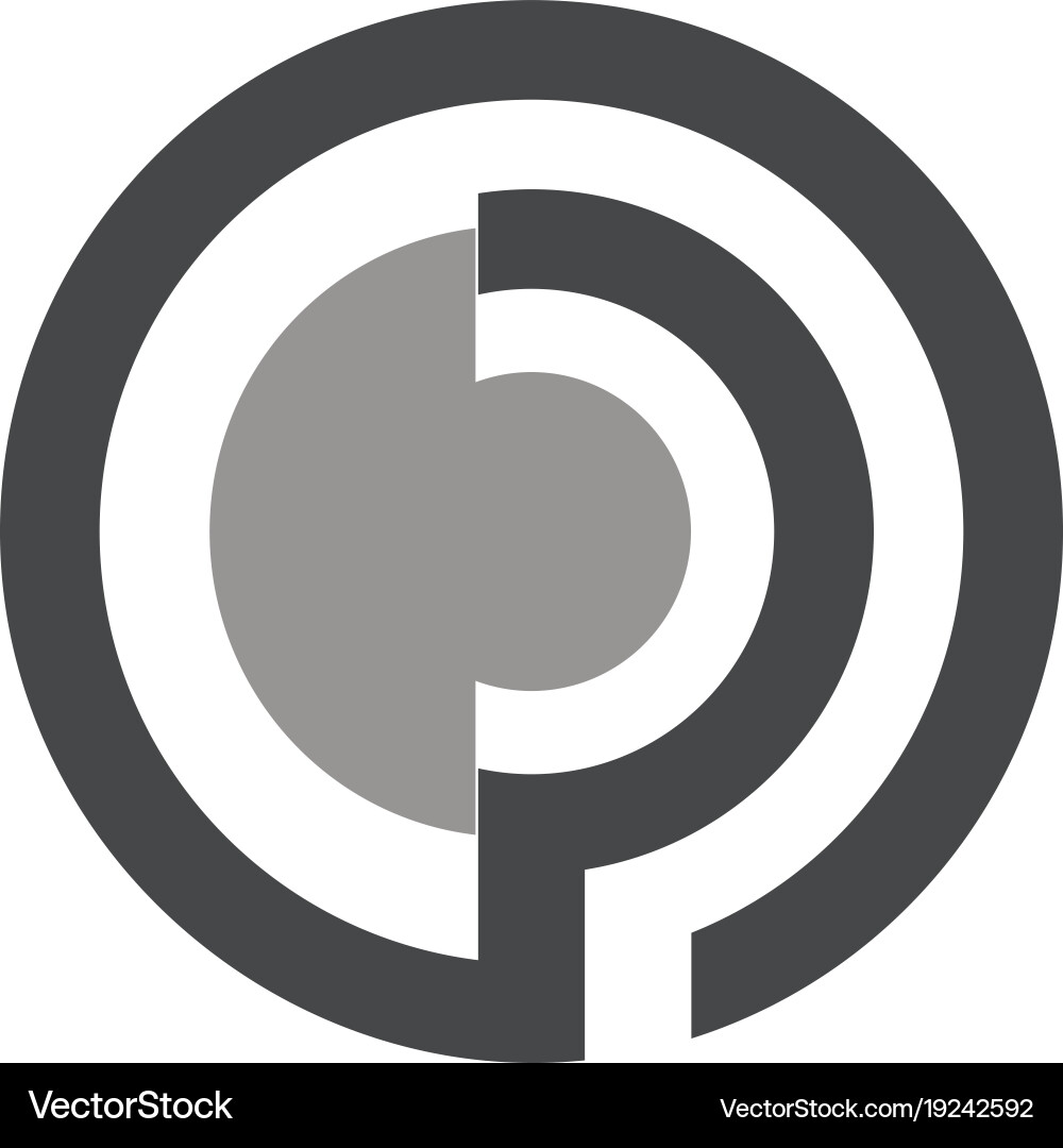 Circle letter p logo Royalty Free Vector Image