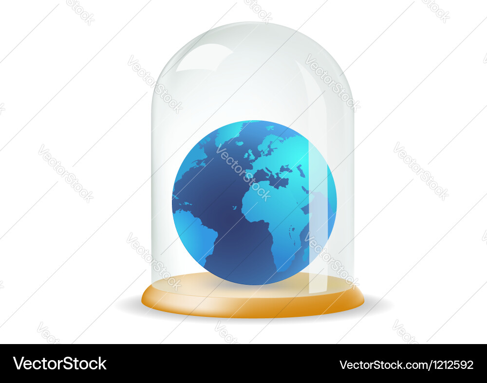Earth covered with a glass cover Royalty Free Vector Image