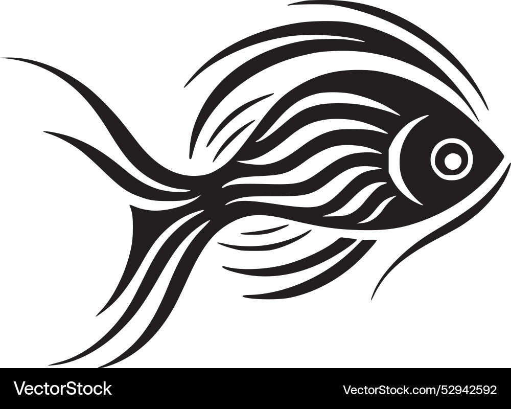 Fish - black and white isolated icon Royalty Free Vector