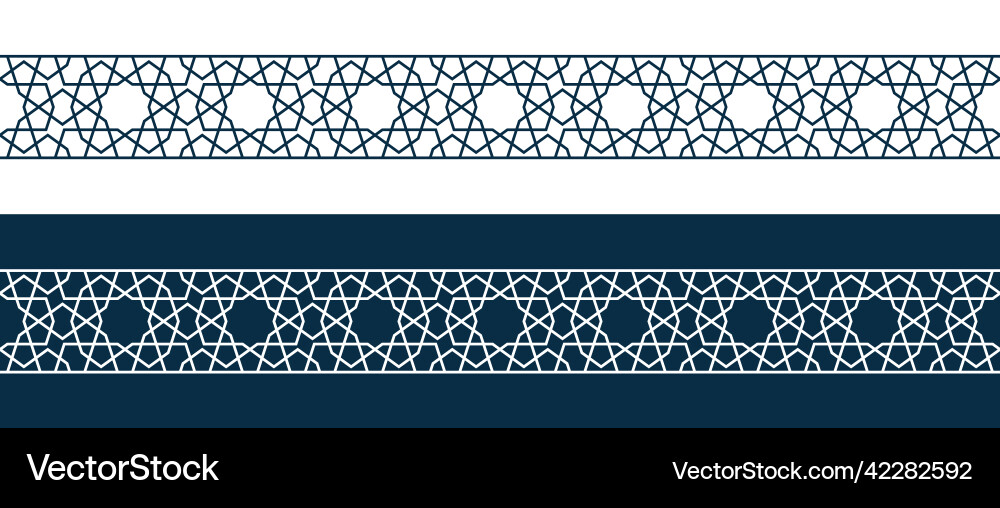 Islamic ornament pattern border for ramadan card Vector Image