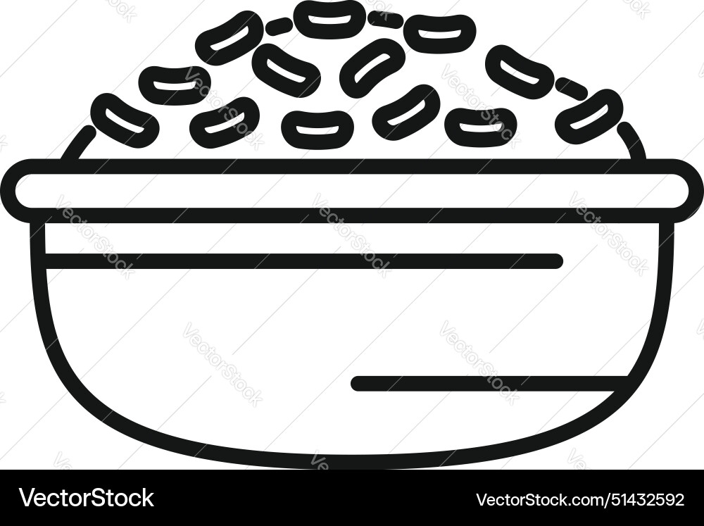Line art of a bowl beans Royalty Free Vector Image