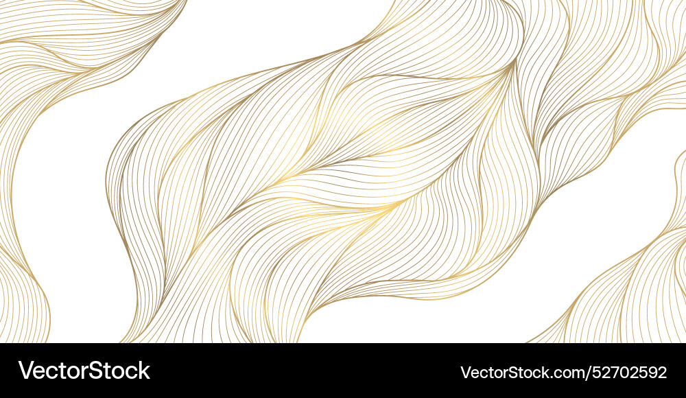 Line wave art pattern gold abstract luxury Vector Image