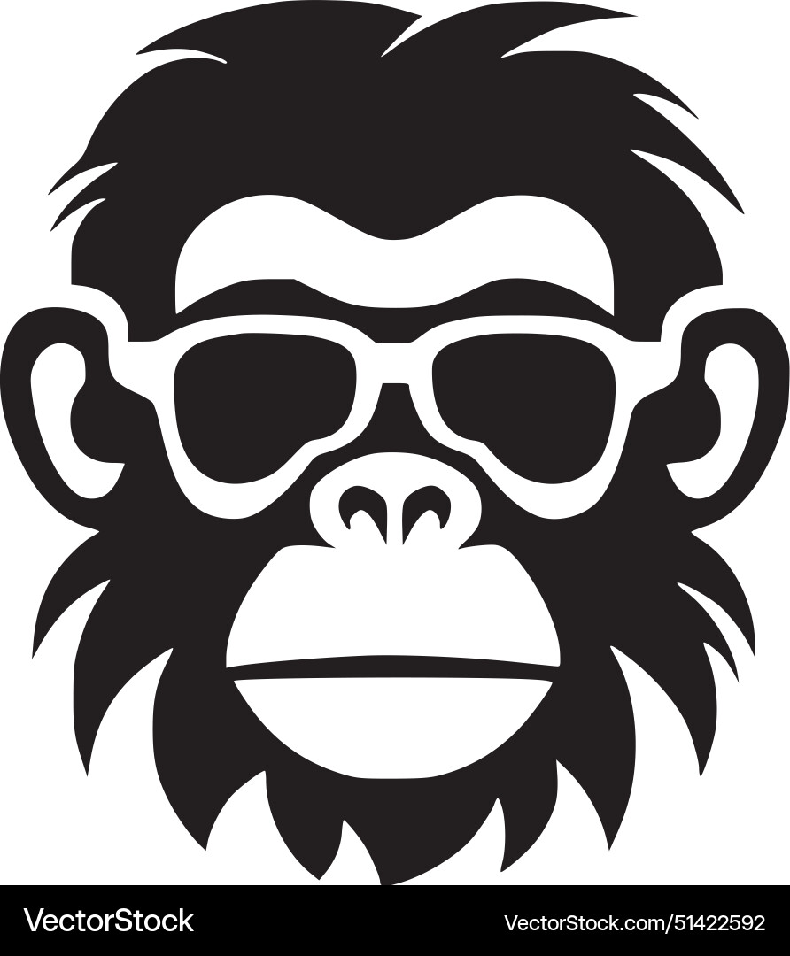 Monkey - minimalist and flat logo Royalty Free Vector Image