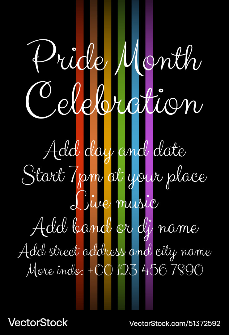 Pride month celebration poster flyer design Vector Image