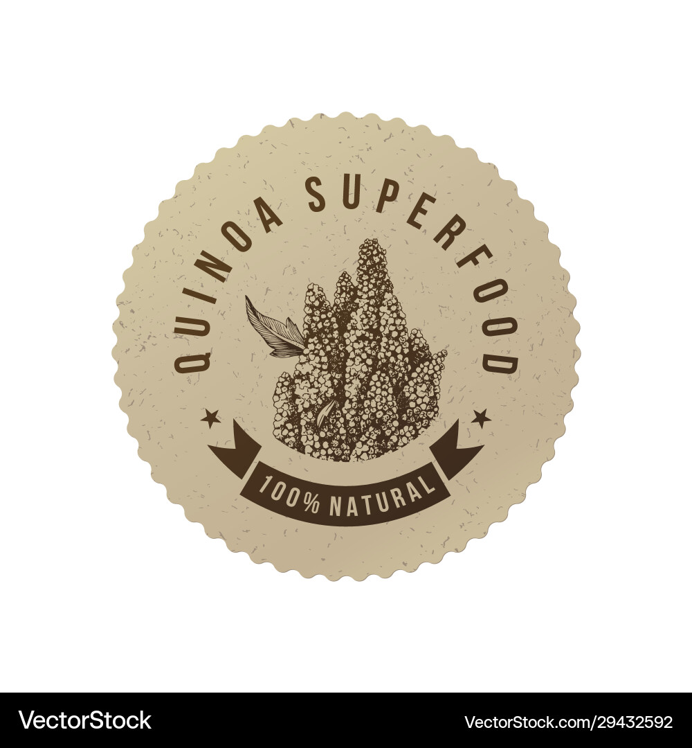Quinoa superfood eco label Royalty Free Vector Image
