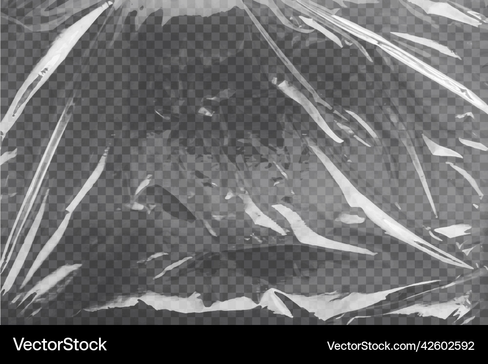 Realistic plastic wrap texture stretched cover Vector Image