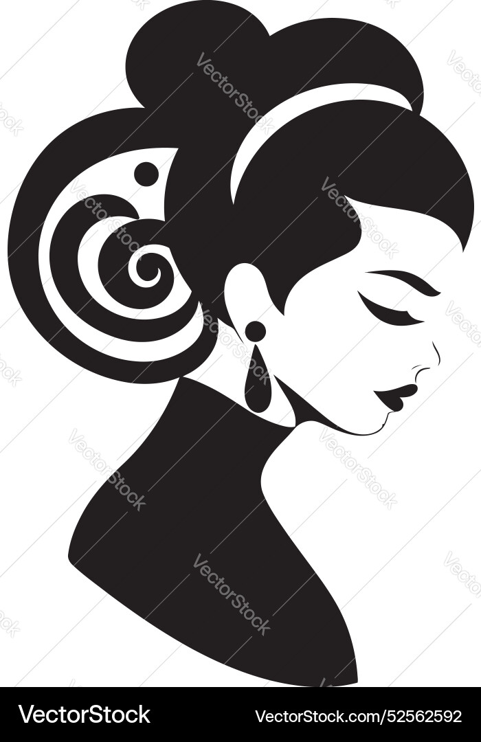 Shadowed serenity chic abstract woman face icon Vector Image