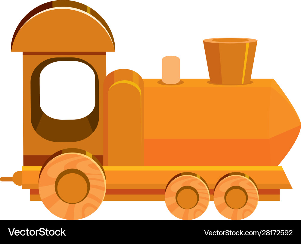 Single picture orange train on white background Vector Image